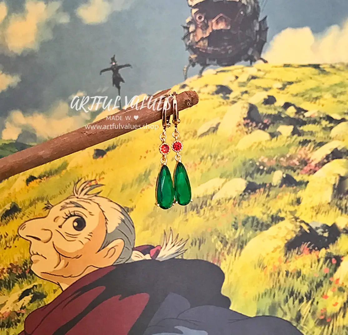 Howl's Moving Castle Earrings Gold Wedding Jewelry - Artful Values